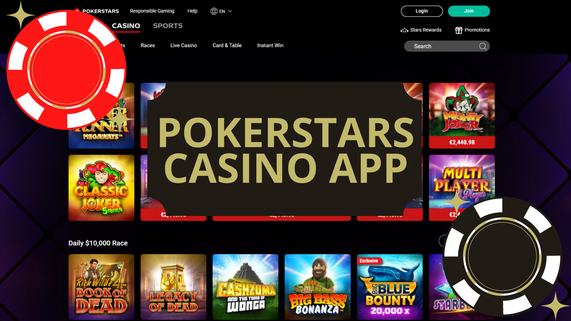 Pokerstars mobile casino app overview